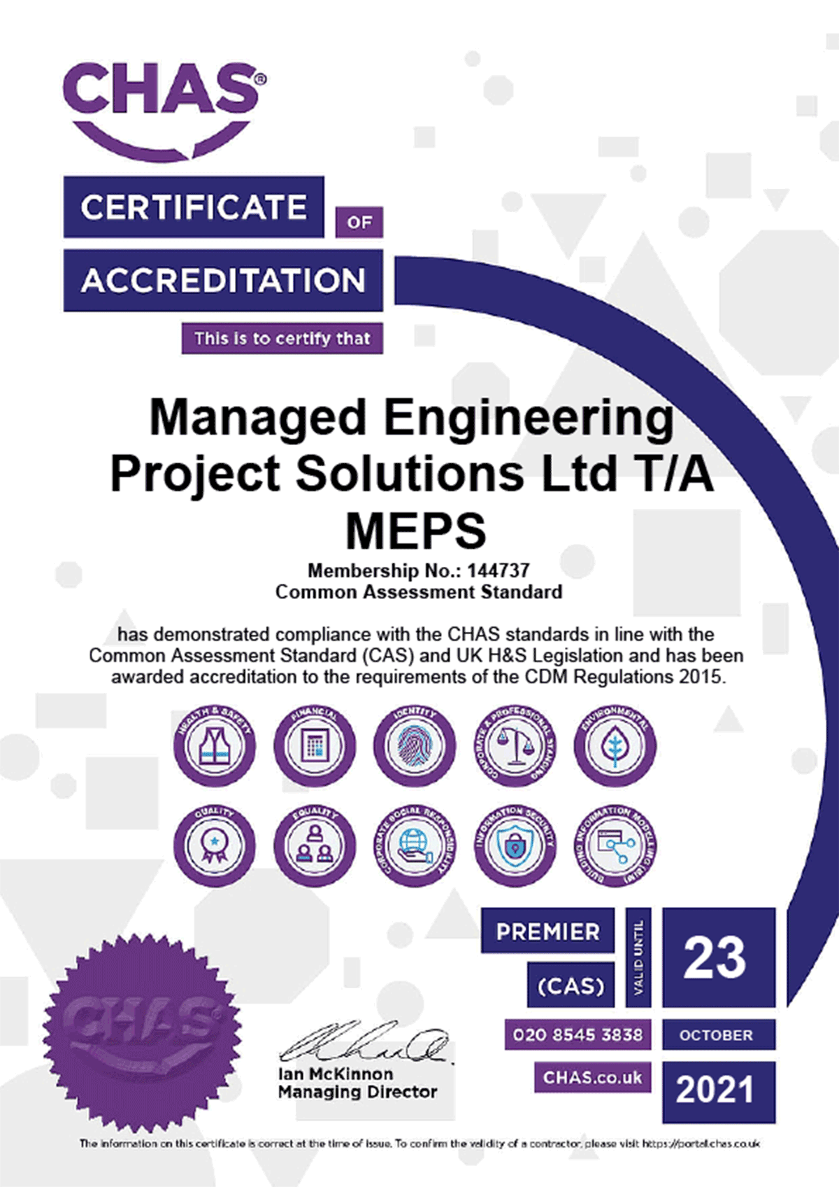 MEPS - Accreditations